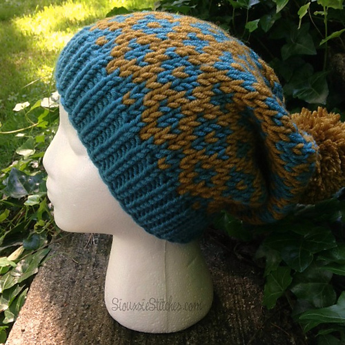 Knitting Patterns Galore - Diamond Slouch Hat Knitting Patterns Galore - Diamond Slouch Hat